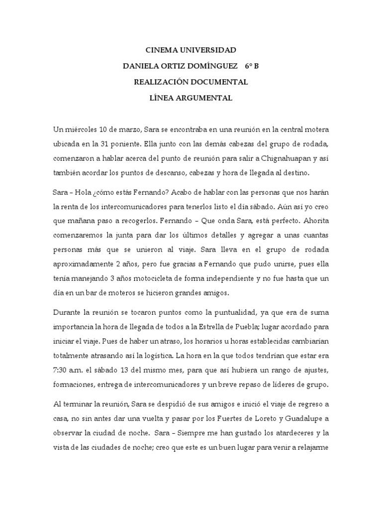 Línea Argumental | PDF | Motocicleta