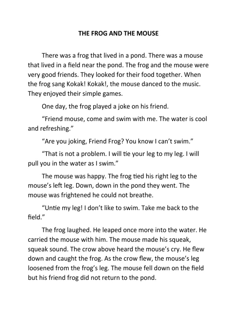 The Frog and The Mouse | PDF