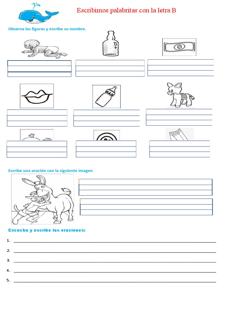 Dictado de Palabras Letra B | PDF