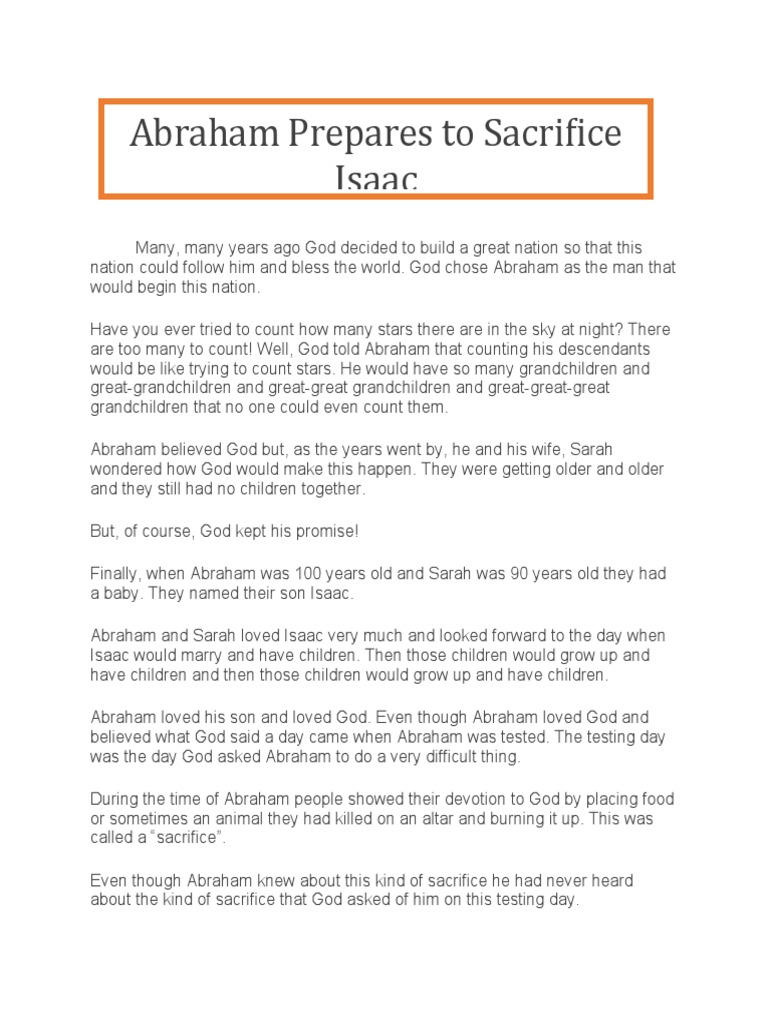Abraham Sacrifices Isaac | PDF | Abraham | Isaac