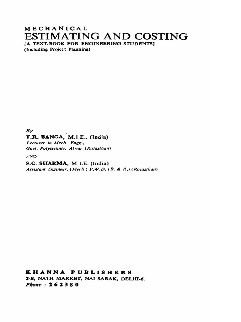 Mechanical Estimating and Costing | PDF