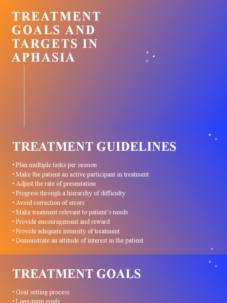 Aphasia Treatment Goals and Targets-1 | PDF | Aphasia | Neuroscience
