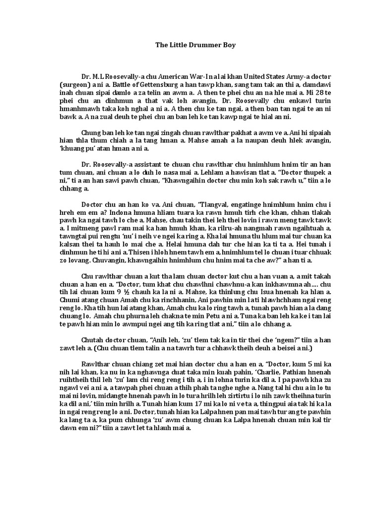 The Drummer Boy | PDF | Wellness