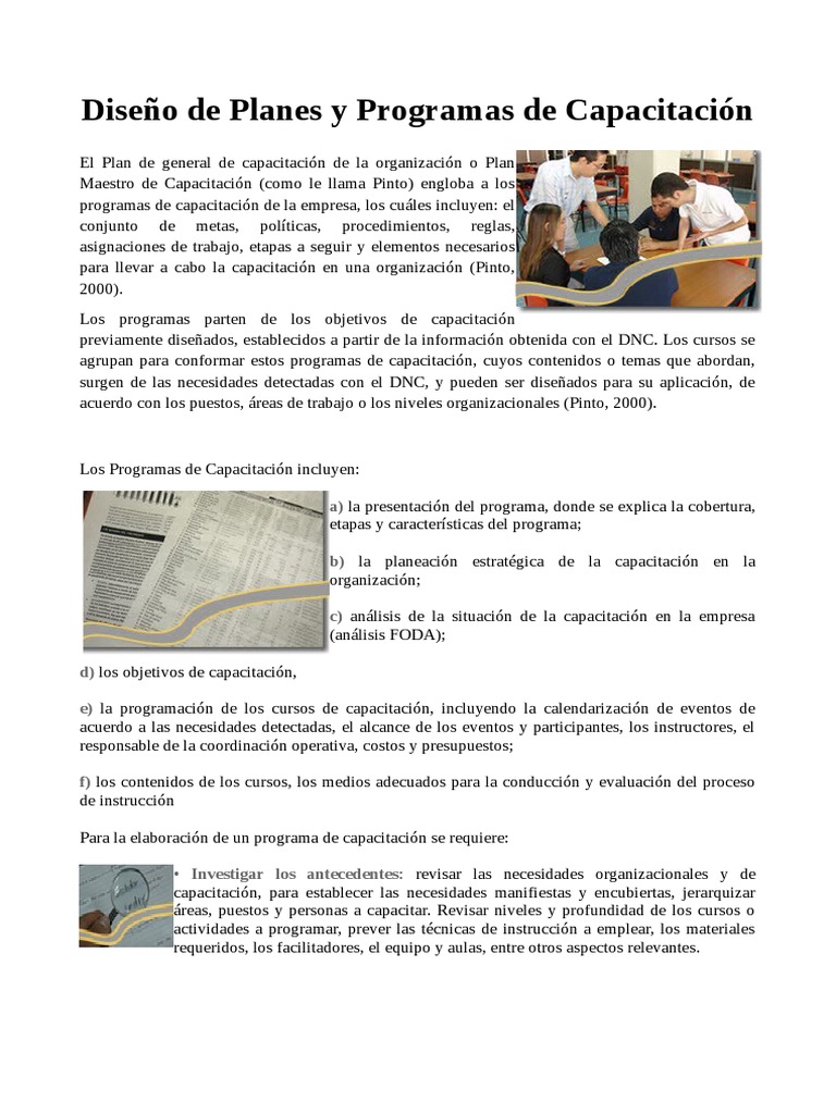 Diseño de Planes y Programas de Capacitación (Mortis, V., S.F.) | PDF | Planificación | Gestión ...