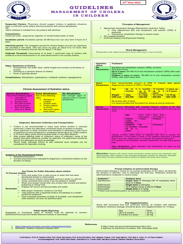 Guidelines On Management of Cholera in Children by Infectious Diseases ...