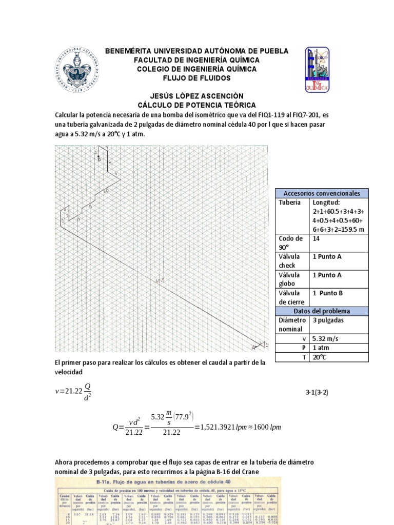Isométrico Con Valvulas | PDF | Hidráulica | Cantidades fisicas