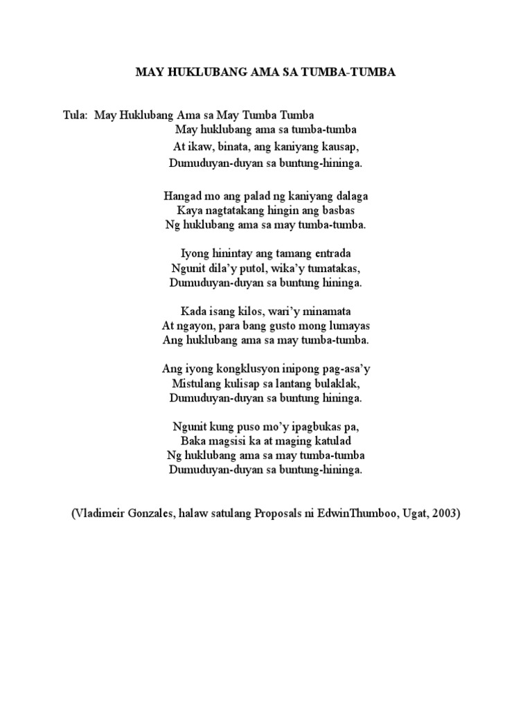 May Huklubang Ama Sa Tumba | PDF