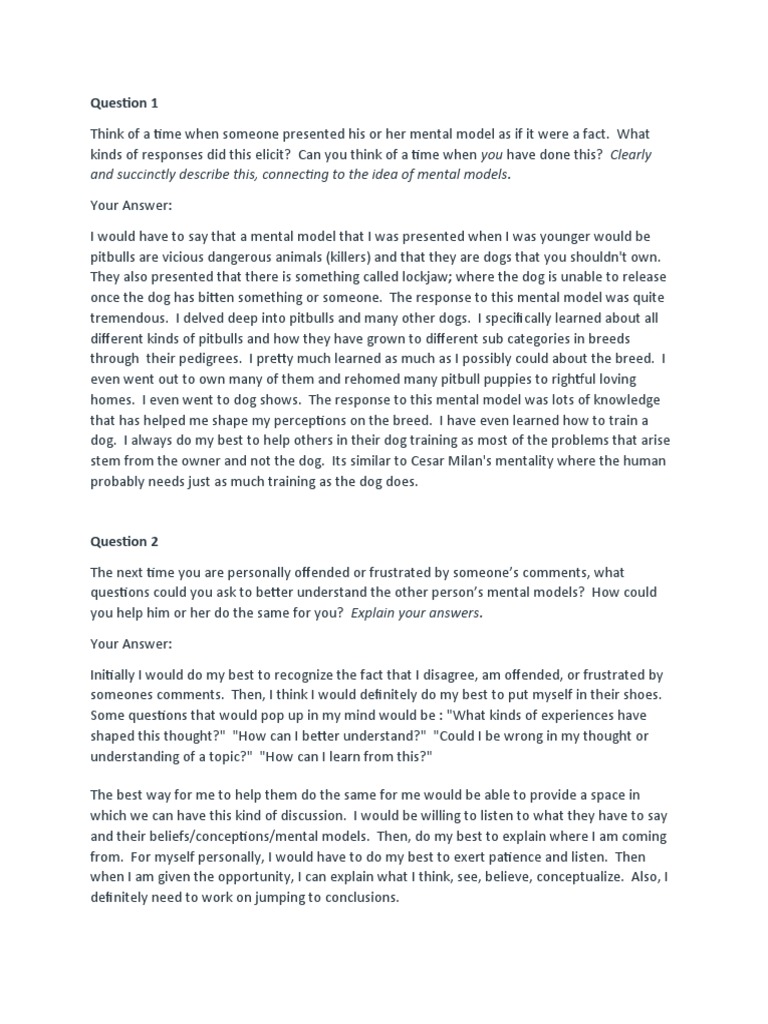 Mental Models Worksheet | PDF | Thought | Mind