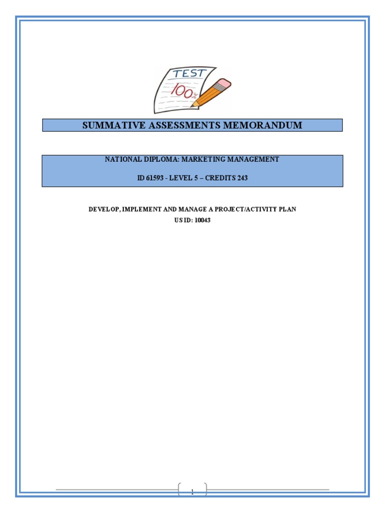 Summative Assessments Memorandum | PDF | Marketing | Public Relations