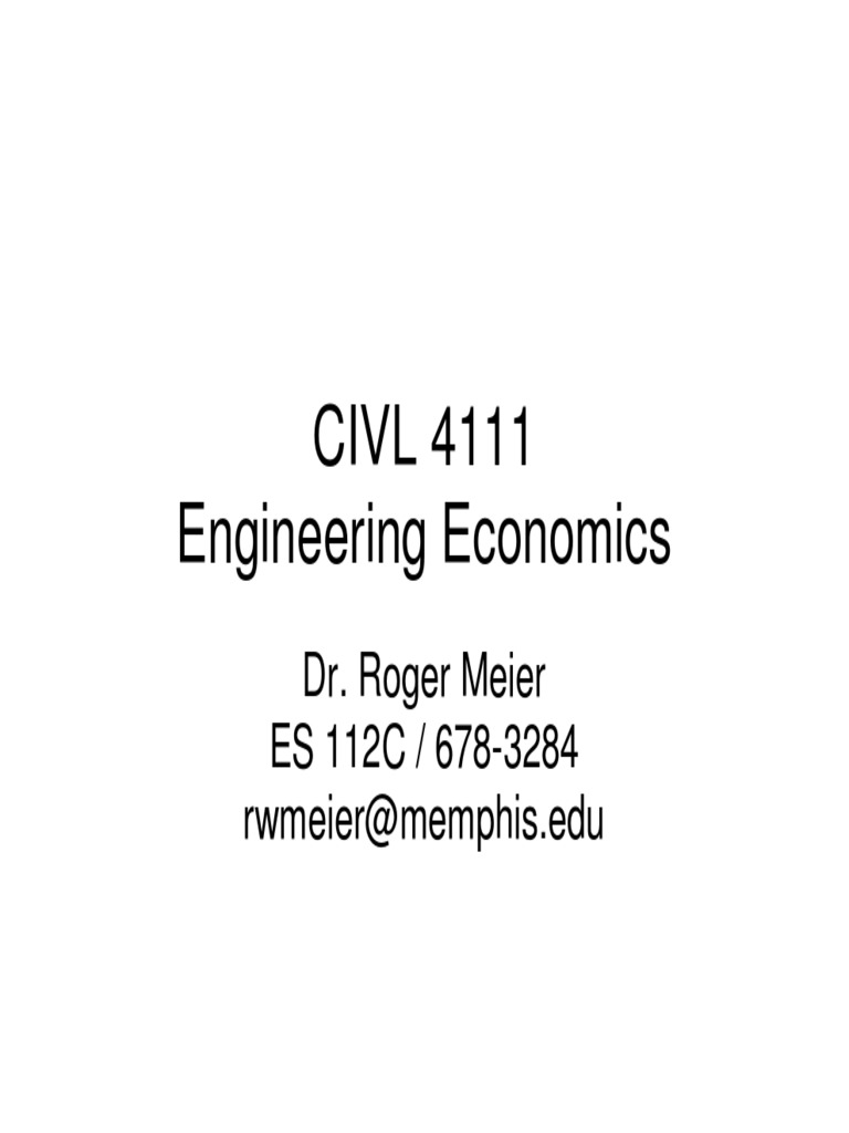 Engineering Economics Course Guide | PDF | Economics | Test (Assessment)