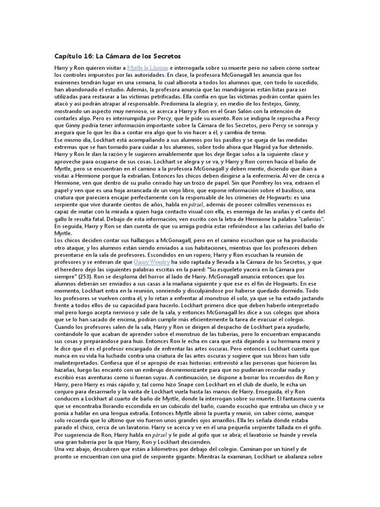 Capítulo 16 Harry Potter | PDF | Harry Potter | Serie de novelas de ...
