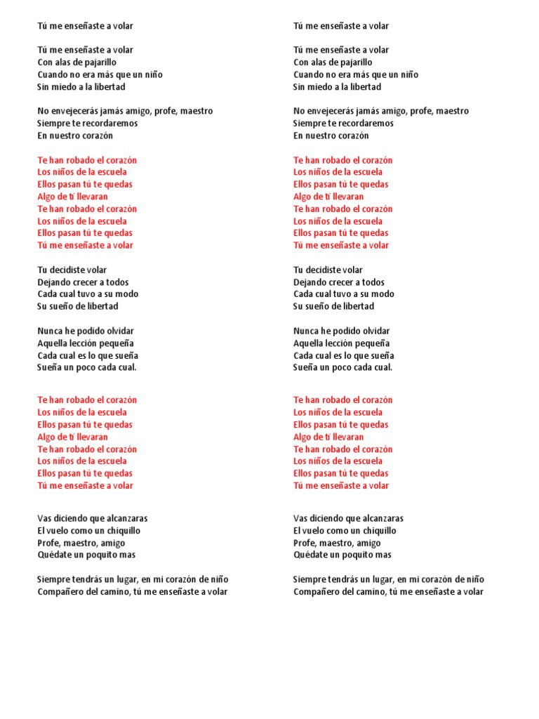 Tú Me Enseñaste A Volar | PDF