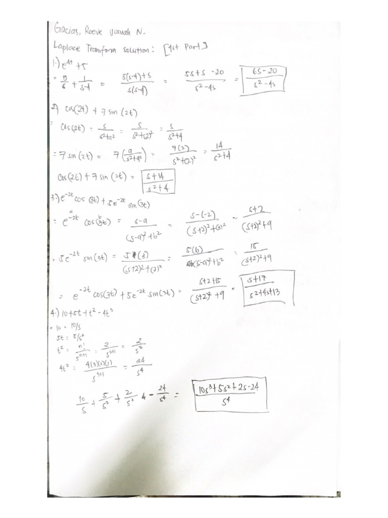 Laplace Transform Solution | PDF