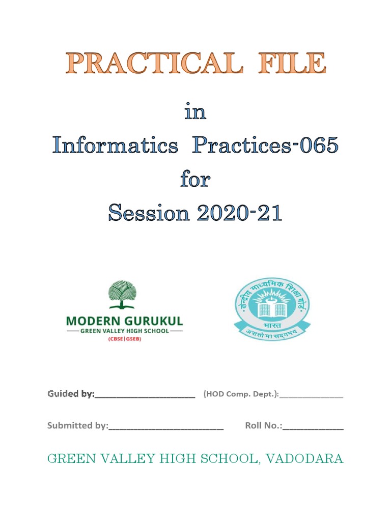 Ip Practical File Gv | PDF | Databases | Table (Database)