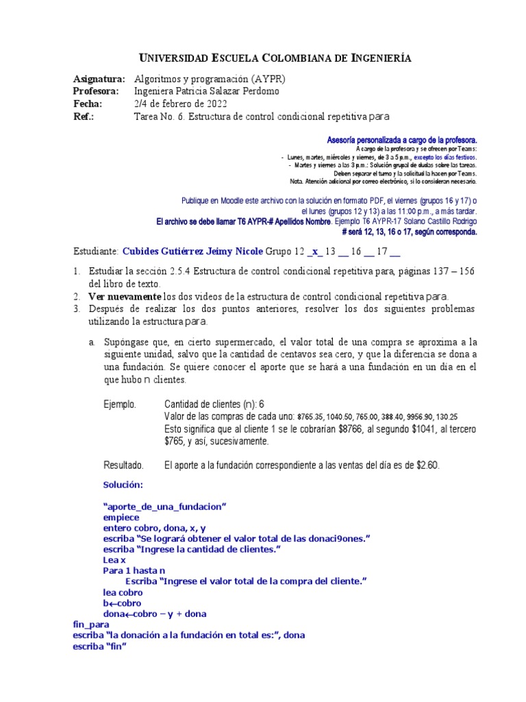 T6 AYPR-#12 Jeimy Nicole Cubides | PDF | Informática