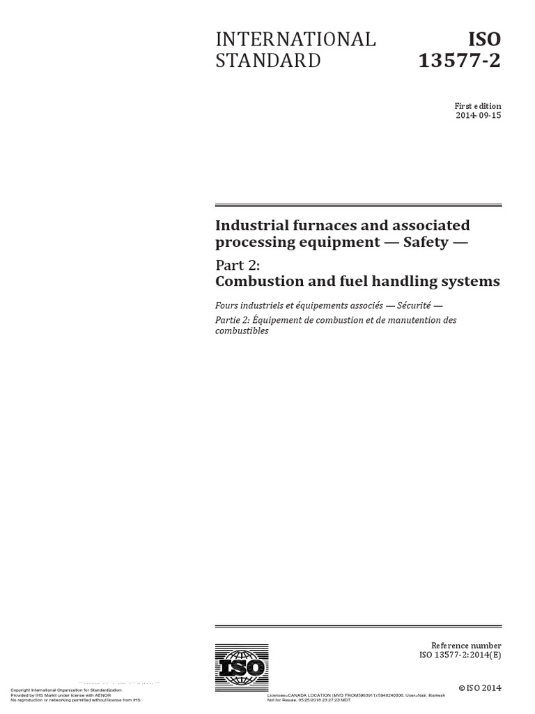ISO 13577-2 Combustion and Fuel Handling Systems | PDF | Valve | Pipe ...
