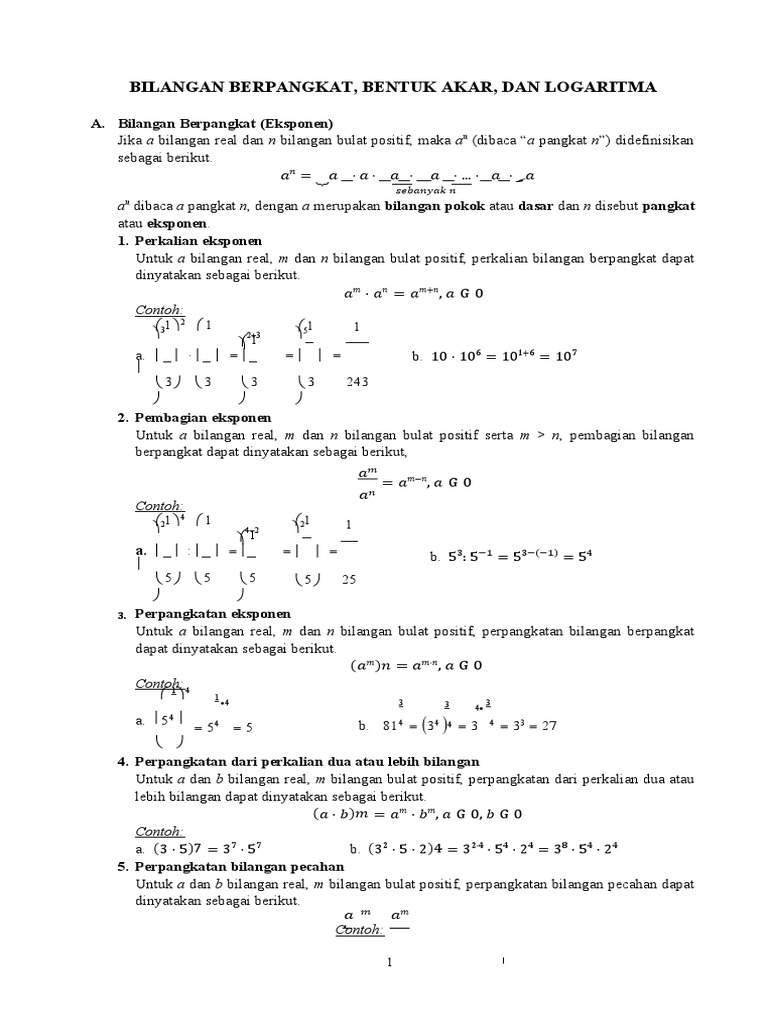 Materi Bilangan Berpangkat | PDF