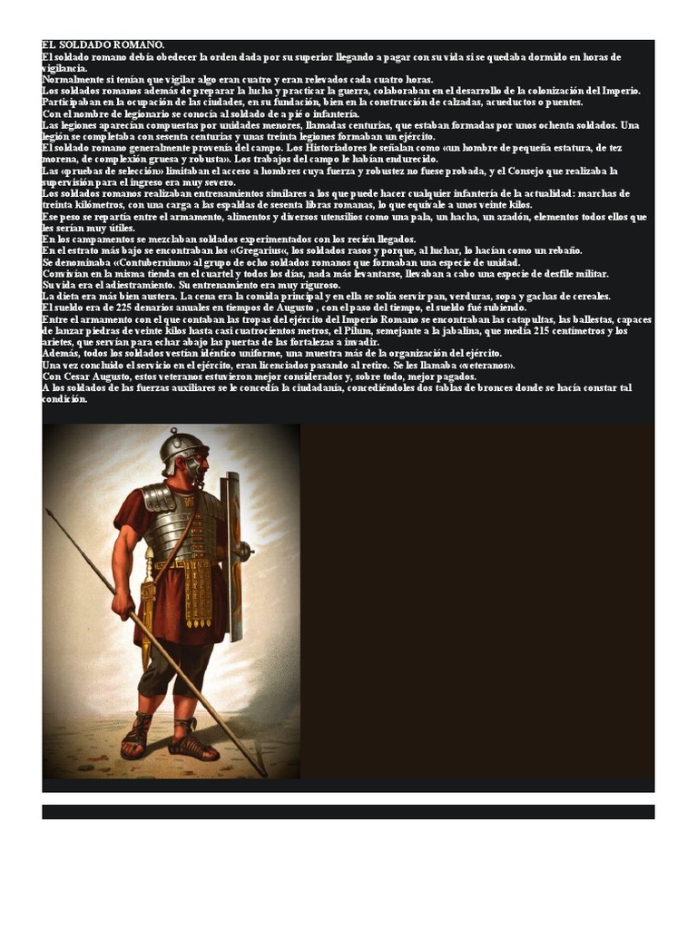 El Soldado Romano | PDF | Legion romana | imperio Romano
