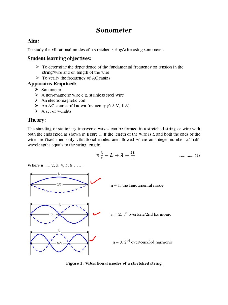 Sonometer Experiment Determines String Frequency | PDF | Normal Mode ...