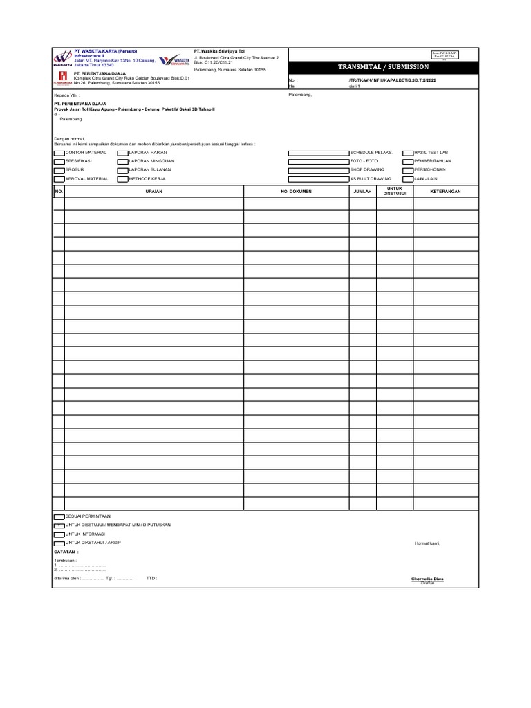 Form Transmittal | PDF