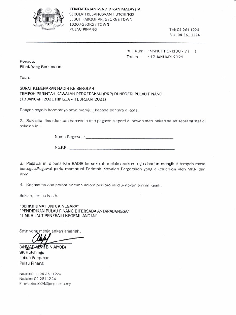 Surat PKP 022021 | PDF