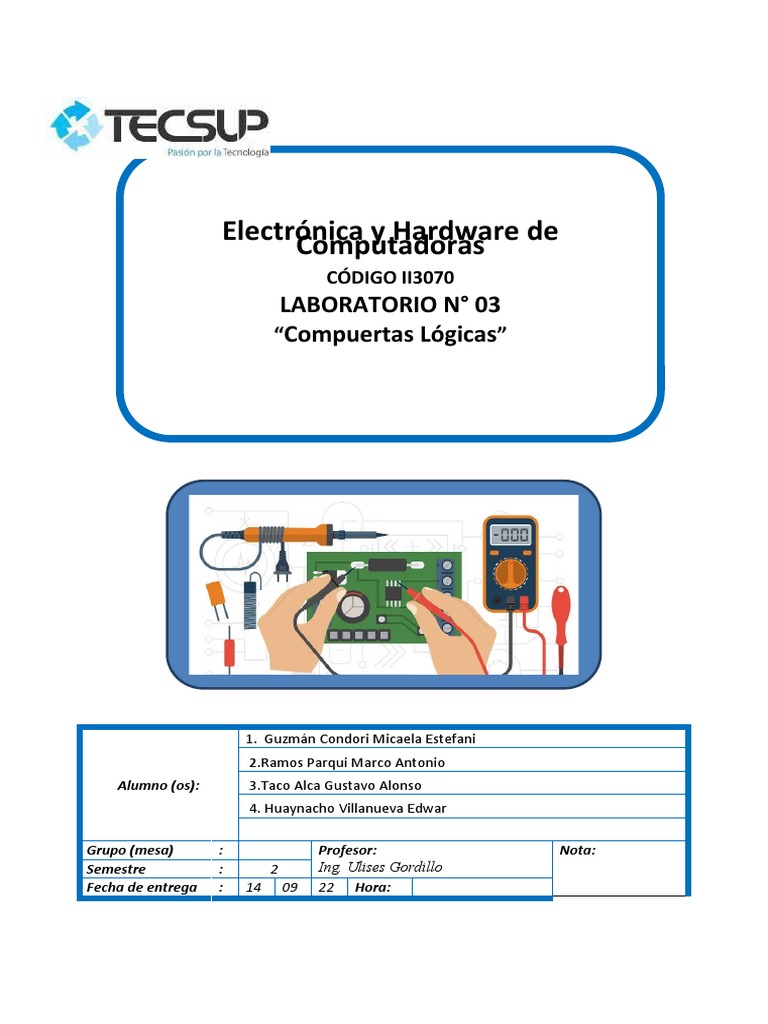 Lab03 - Compuertas Logicas | PDF | Puerta lógica | Arduino