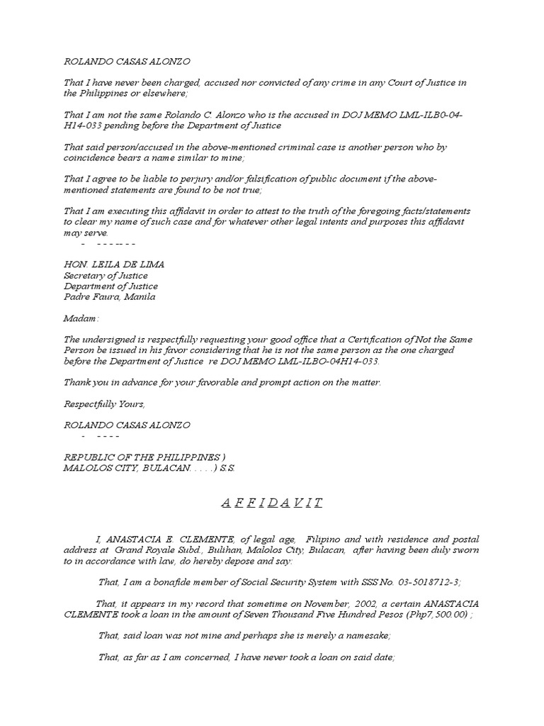 Affidavit of DenIAL | PDF | Affidavit | Perjury