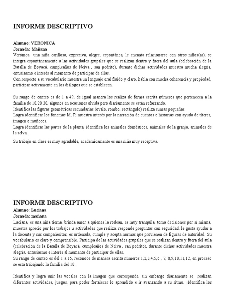 Informe Descriptivo Agosto 4 | Descargar gratis PDF | Juguetes