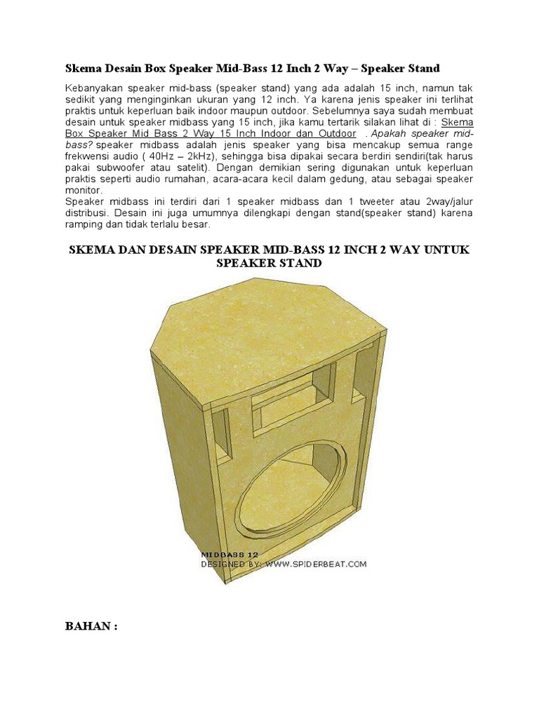 Skema Desain Box Speaker Mid | PDF