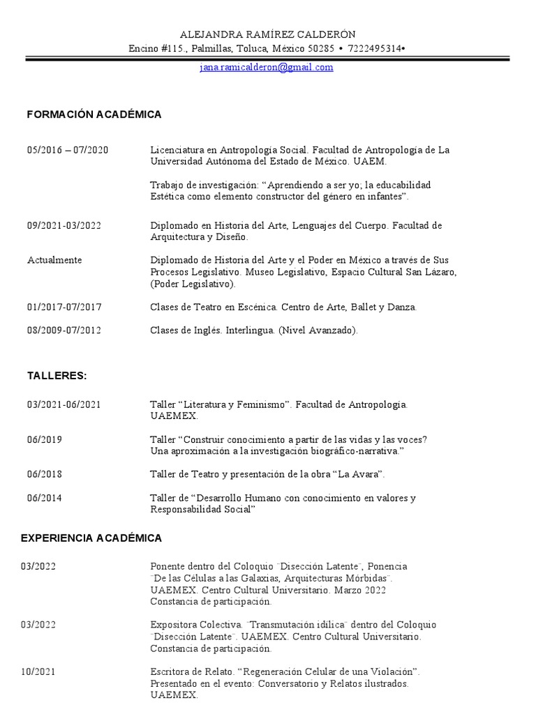 CV Alejandra Ramirez | PDF | México