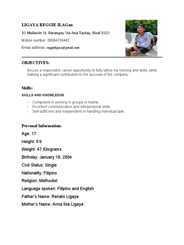 Reggie Ilagan's Resume Summary | PDF | Wellness