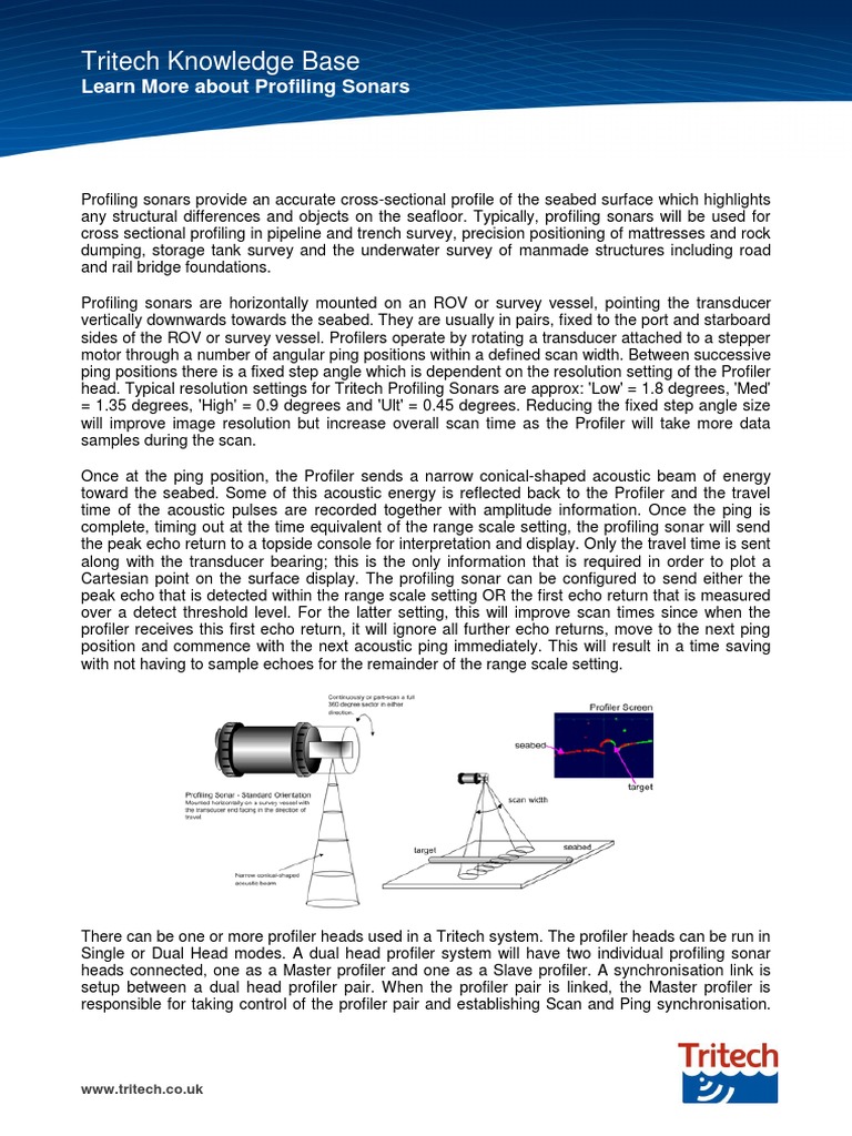 Tritech Knowledge Base Profiling Sonars | PDF | Sonar | Surveying