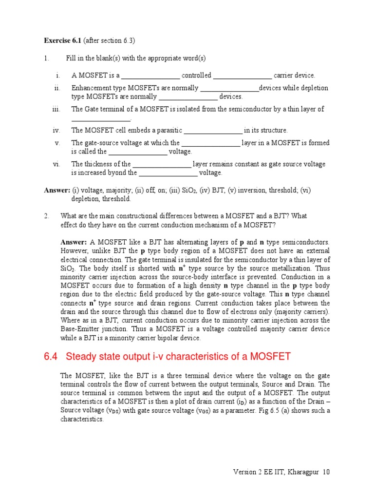 Understanding the Operation and Characteristics of Power MOSFETs | PDF ...