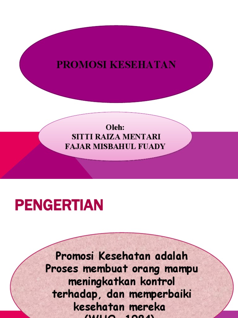 Promosi Kesehatan Pdf Pengembangan Diri Kesehatan Holistik