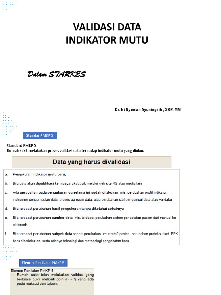 Validasi Data Mutu | PDF