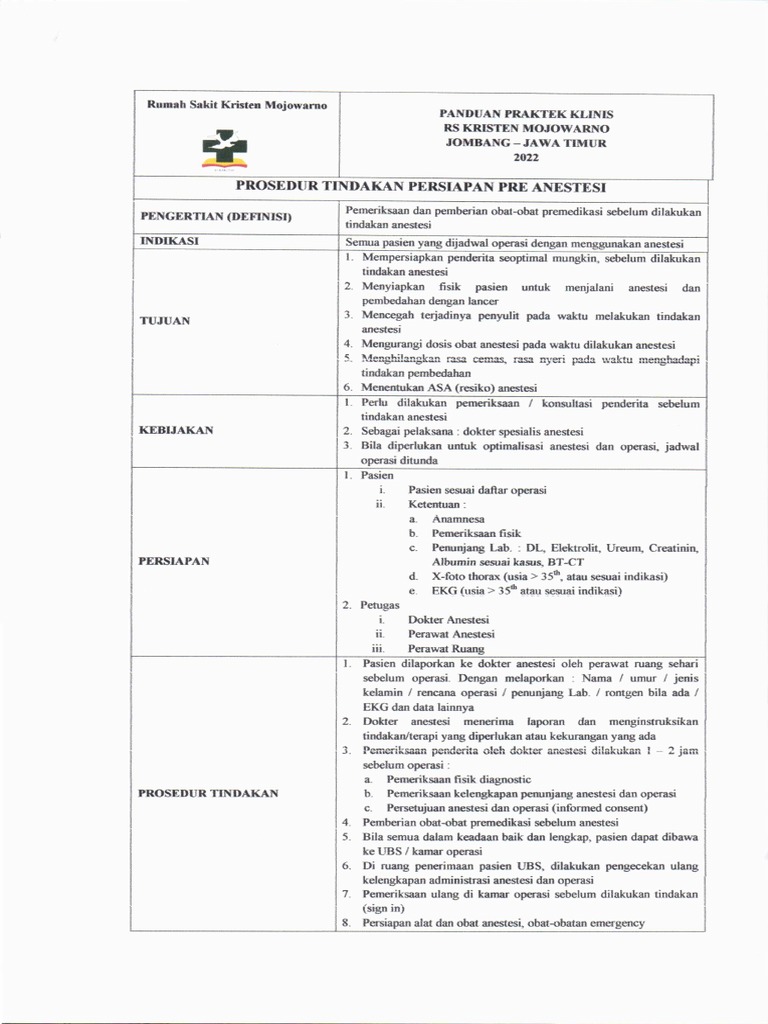PPK Anestesi Dan Sedasi | PDF