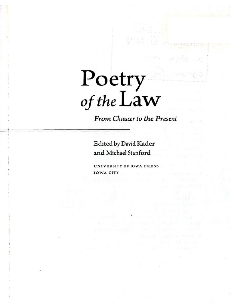 Poetry of The Law | PDF