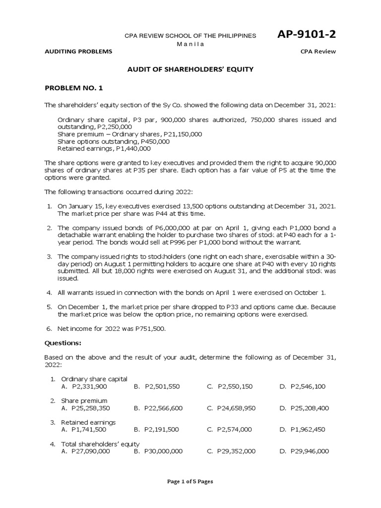 Ap 9101 2 She | PDF | Treasury Stock | Stocks