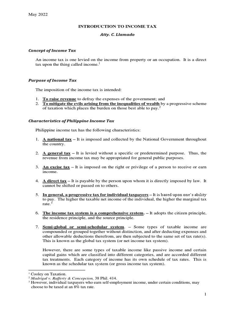 CPAR Intro To Income Tax and Tax On Individuals Batch 91 Handout | PDF | Capital Gains Tax | Taxes