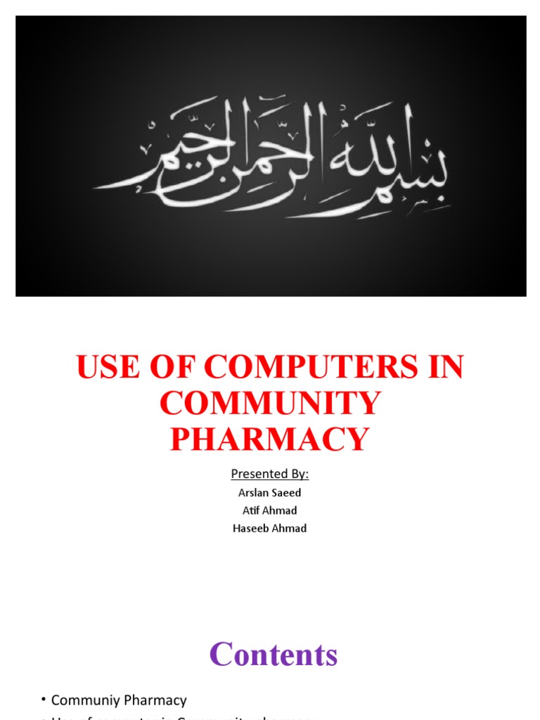 Use of Computers in Community Pharmacy | PDF | Pharmacy | Medical ...