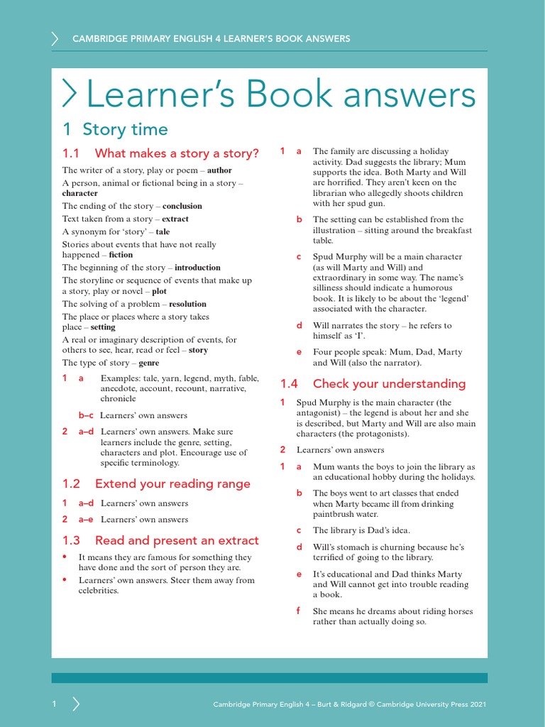 Pri Eng 2ed lb4 Ans | PDF | Poetry | Grammatical Tense