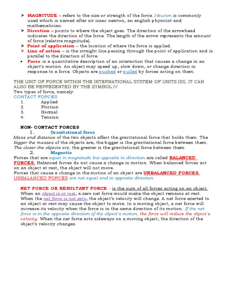 Science Grade 8 Forces | PDF