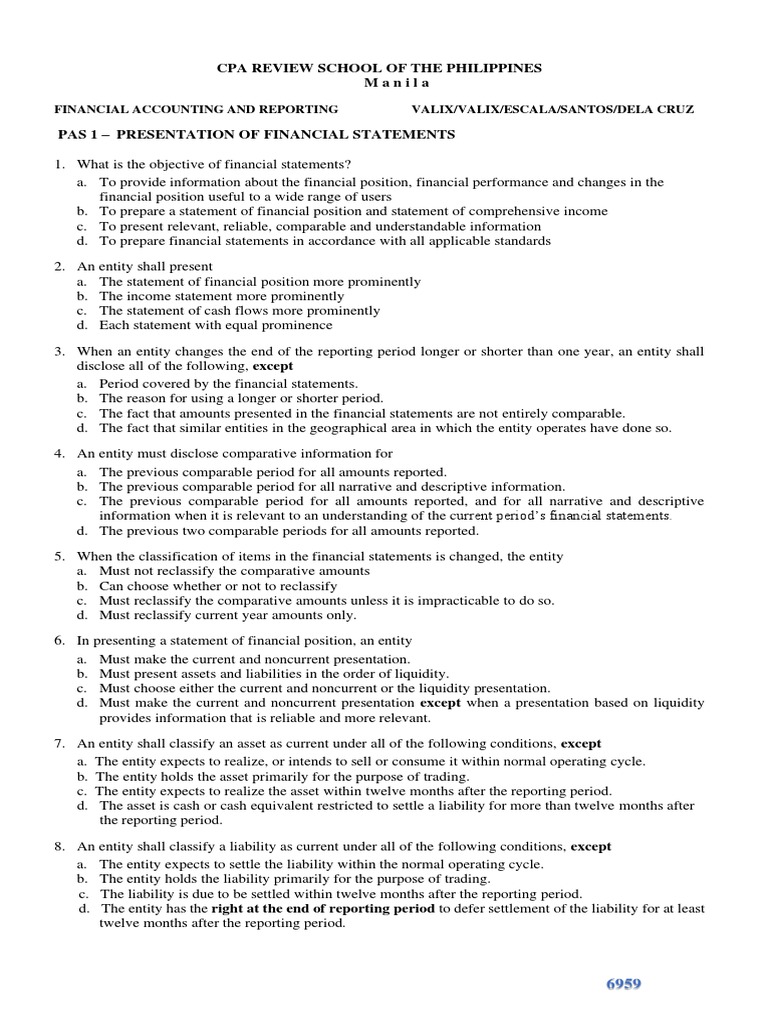 6959 - PAS 1 - Presentation of Financial Statements | PDF | Financial ...