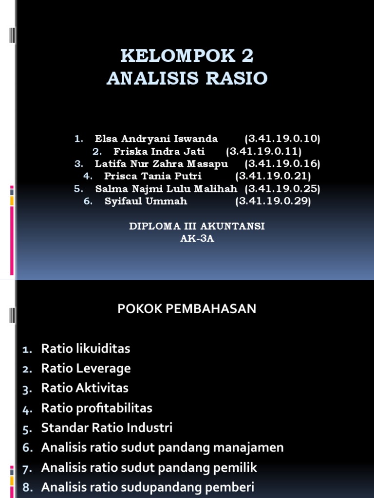 Kelompok 2 - Analisis Rasio | PDF