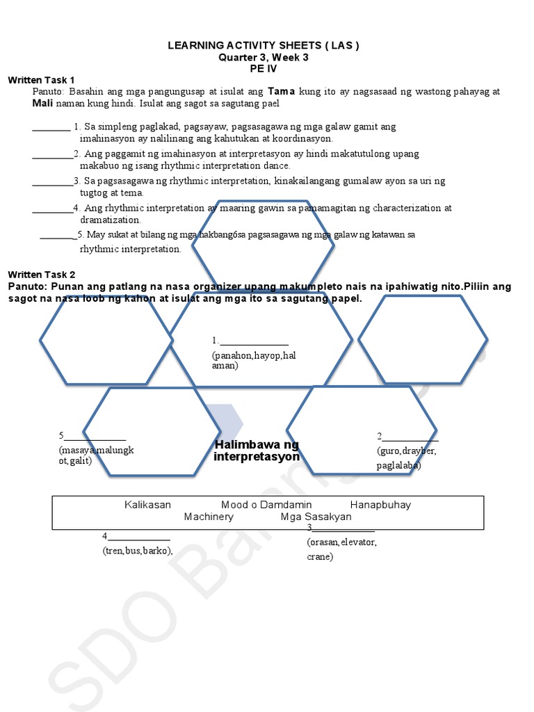 Grade 4 LAS Q3 W3 MAPEH PE | PDF