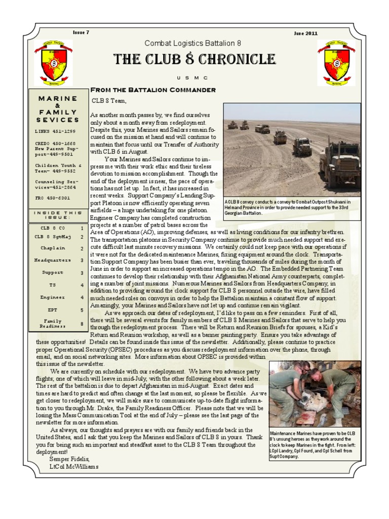 BN Newsletter-Issue 7 | PDF | United States Marine Corps | Staff (Military)