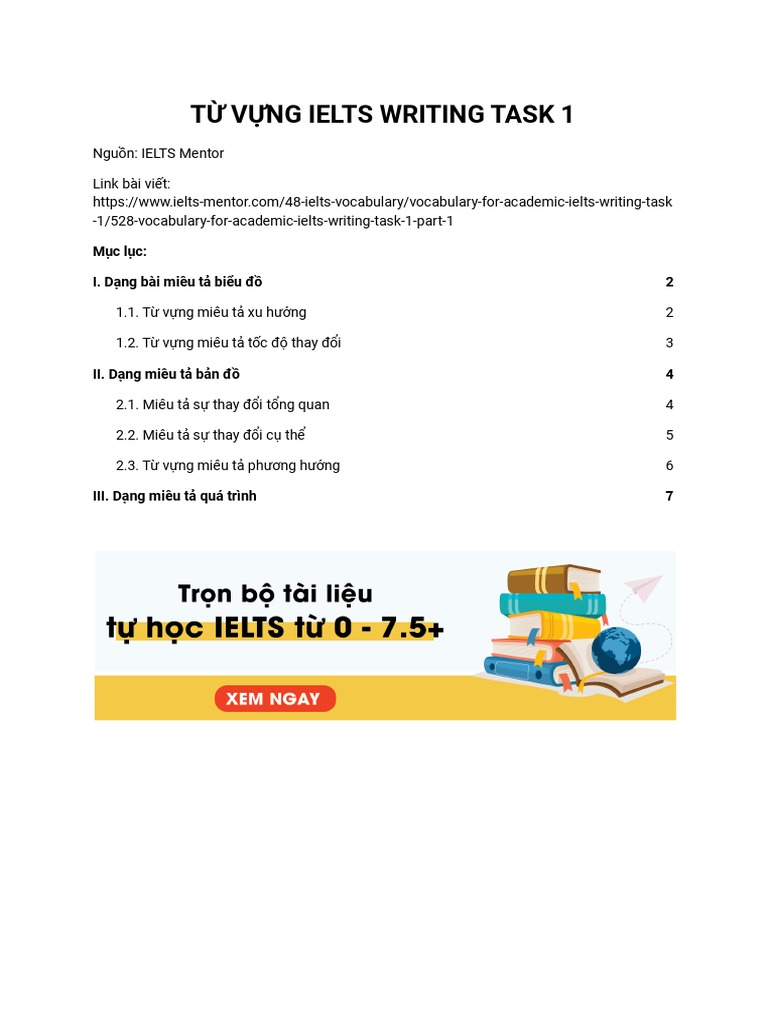 T V NG Ielts Writing Task 1 | PDF