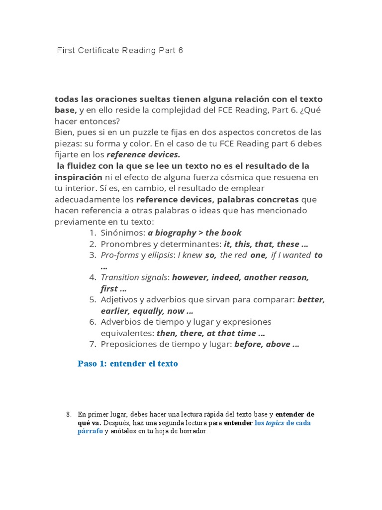 Paso A Paso Reading Part 6 | PDF | Lingüística