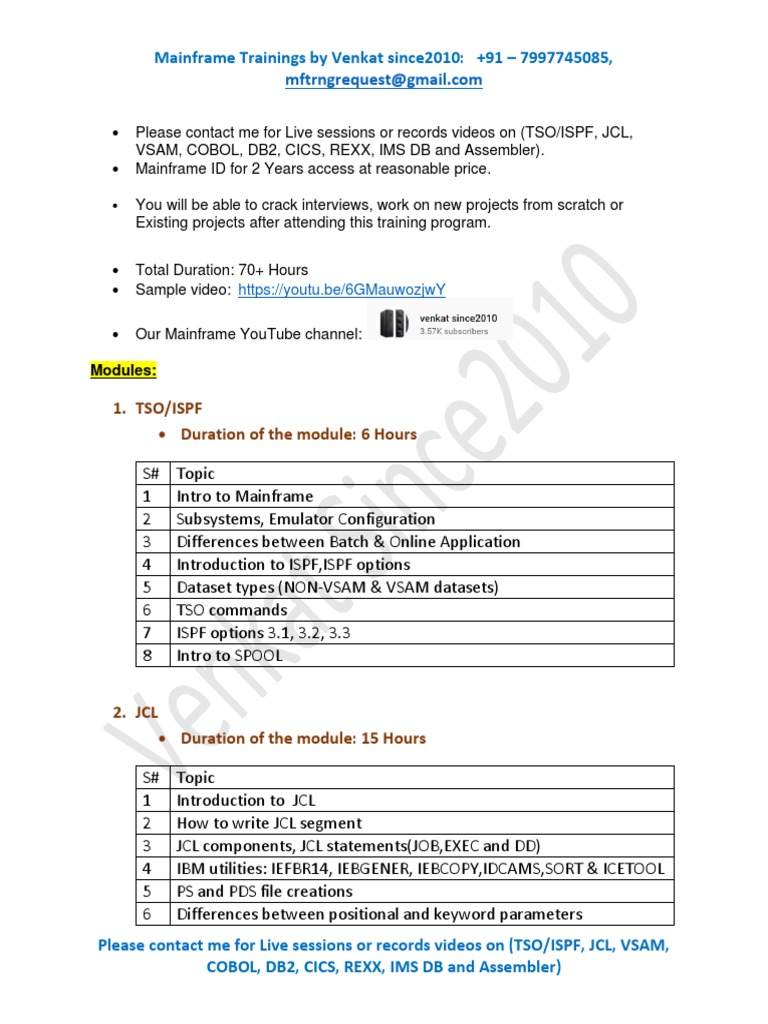 Tso Ispf JCL Vsam Cobol DB2 Cics | PDF | Software Engineering | Computer Programming