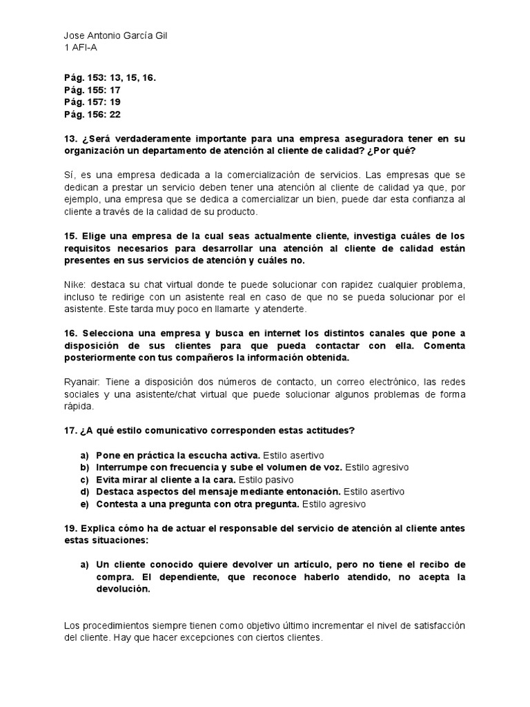 Actividades 06 Tema 6 CYAC | PDF | Servicio al Cliente | Chat en linea